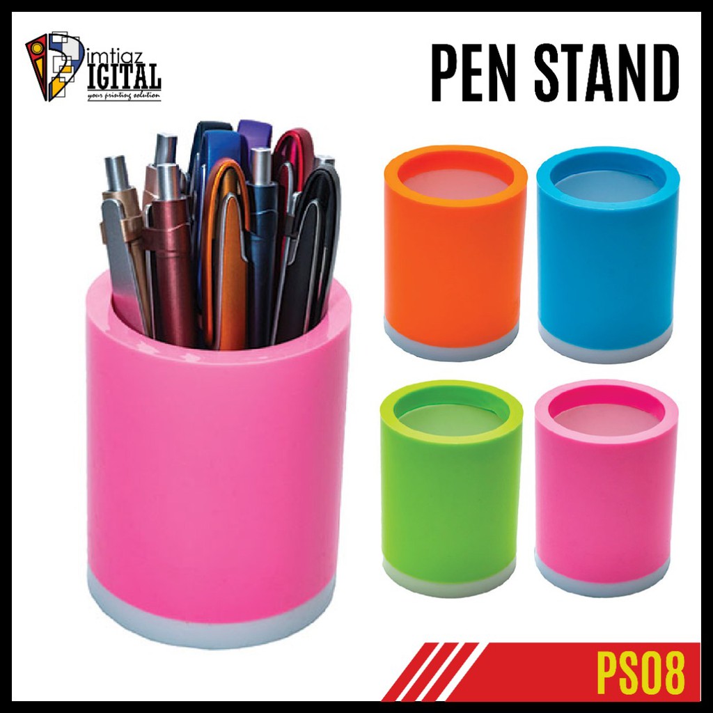 PS 08- Round plastic Pen Holder Multi Colour | stationery storage ...