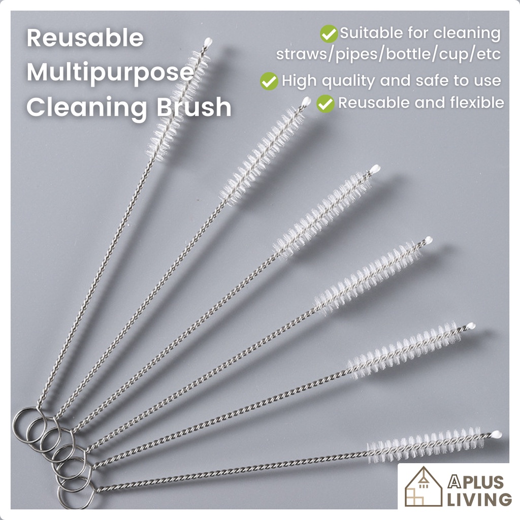 🇲🇾[READY STOCK] Straw Cleaning Brush Reusable Multi-purpose Stainless ...