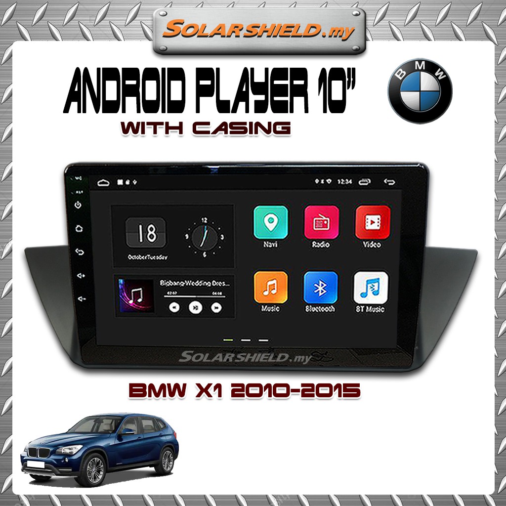 BMW X1 2010-2015 10'' Android Player GPS Waze + Casing (Set) With ...