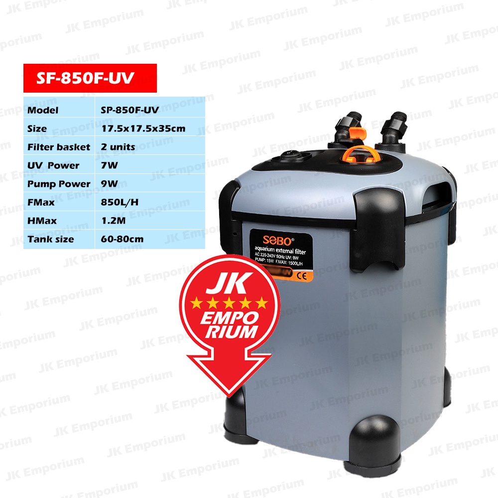 Sobo Aquarium External Canister Biological Filter Pump with UV Light SF-850F-UV SF-1000F-UV SF ...