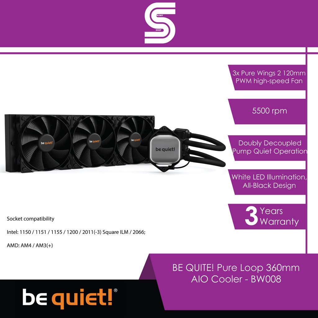 BE QUIET! Pure Loop 360mm AIO Cooler - BW008 | Shopee Malaysia