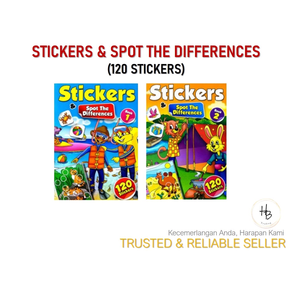 Fun Activity Books Stickers & Spot the Differences for Kids (Age 3-7 ...
