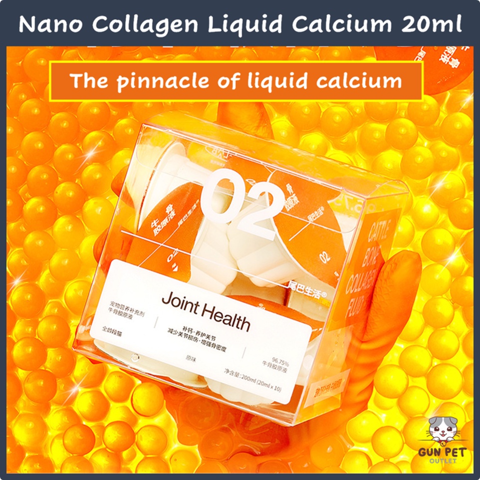 GUN PET Furry Tail Nano Collagen Liquid Calcium 20ml Supplement Joint ...