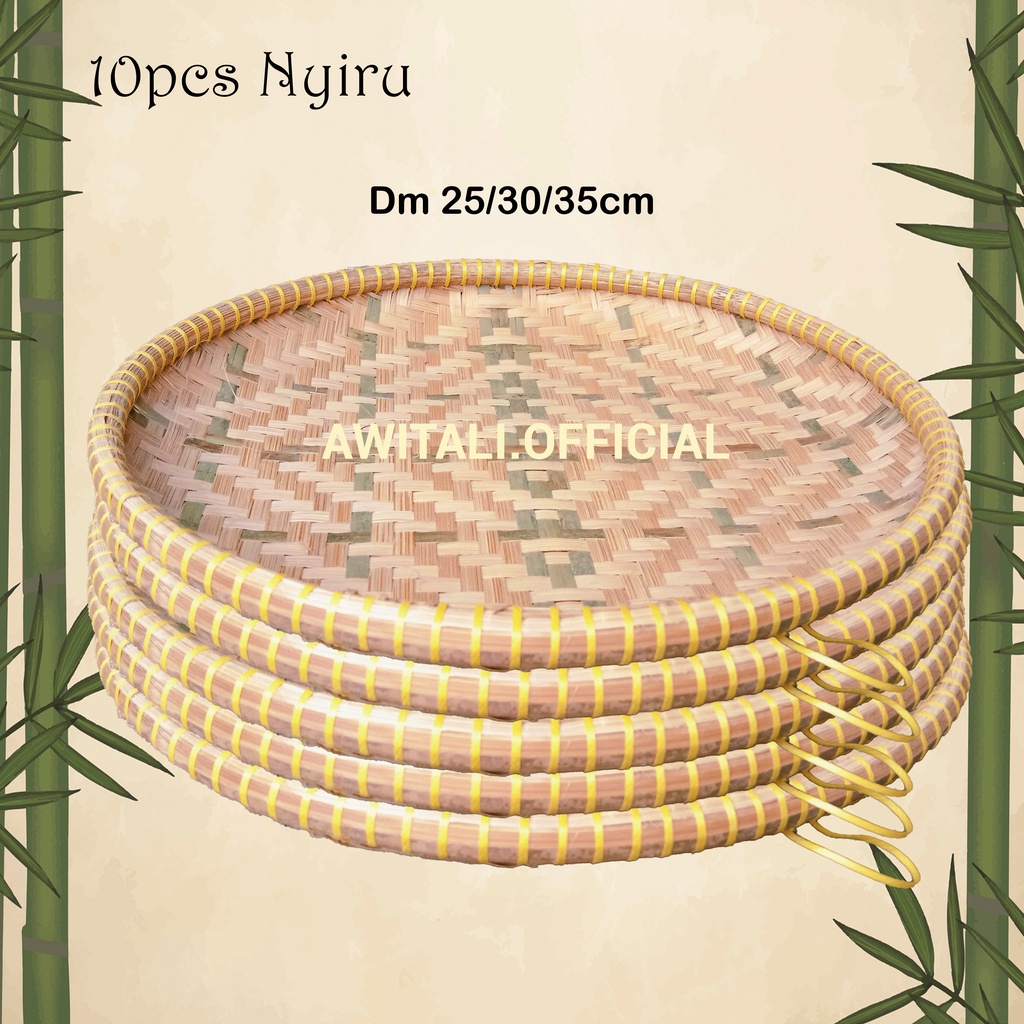 10pcs Nyiru Bamboo Woven Bamboo Plate Trays Awitali | Shopee Malaysia