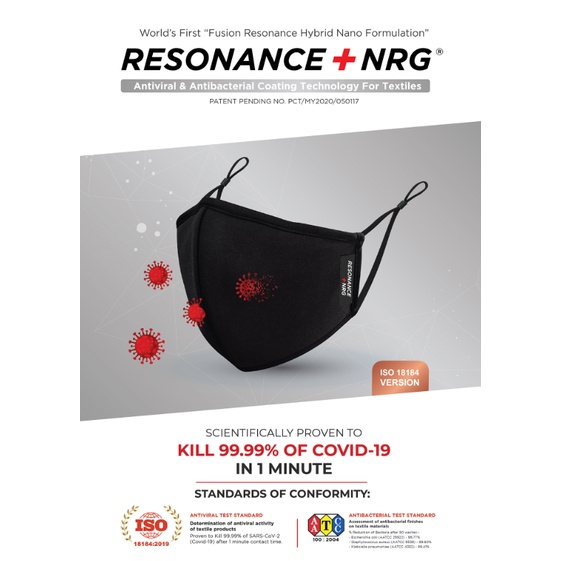 [NEW 2021] RESONANCE + NRG MASK - ANTIVIRAL & ANTIBACTERIAL COATING ...
