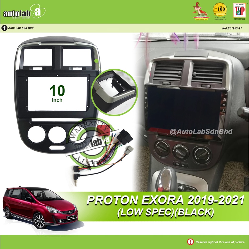 Android Player Casing 10“ Proton Exora 2019-2021 (Black) Low Spec with Socket new Proton Exora ...