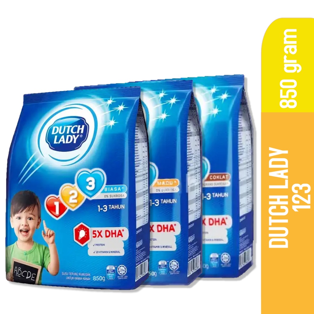 DUTCH LADY 123 MILK POWDER 奶粉 SUSU TEPUNG 850G | Shopee Malaysia