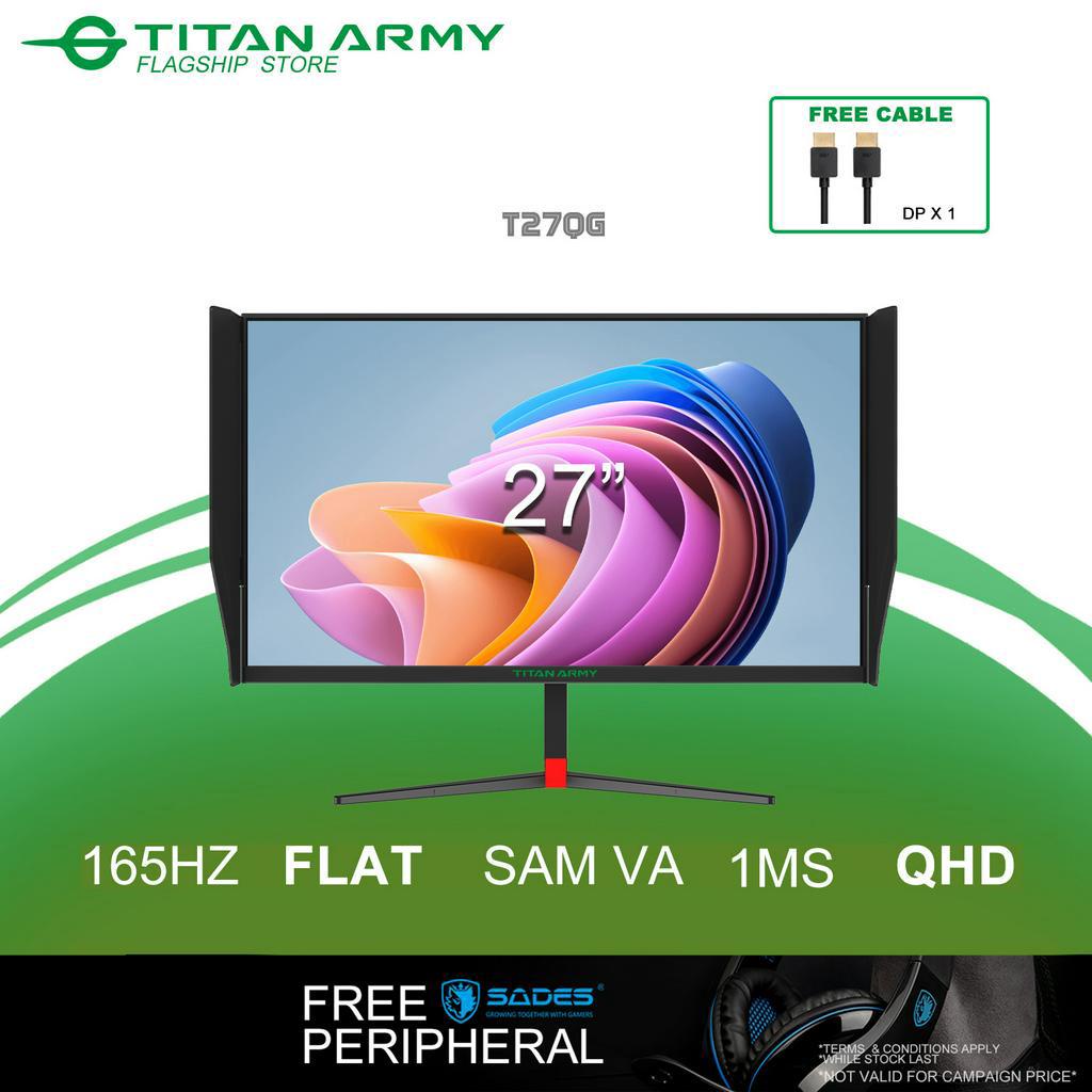 TITAN ARMY 27" Samsung VA QHD 165Hz 1ms HDR400 Rotatable Monitor with ...