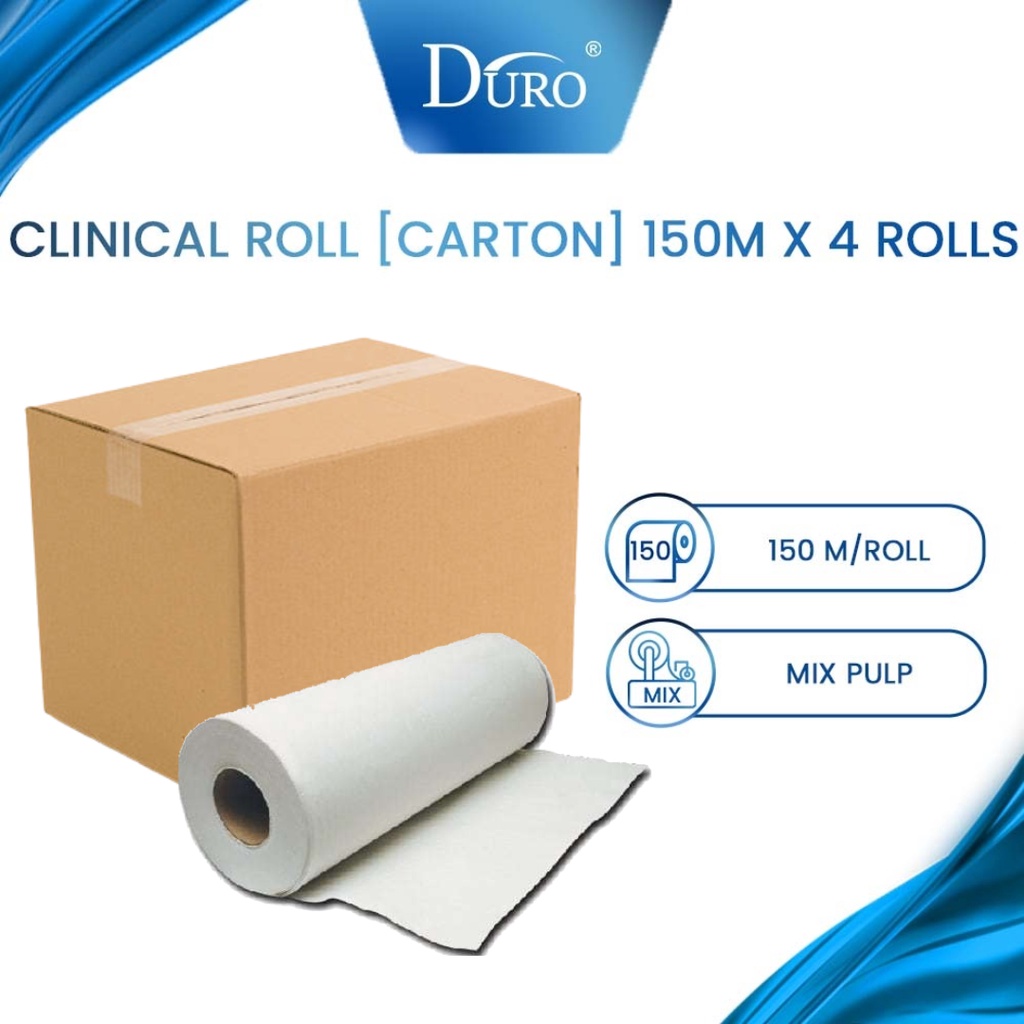 Duro Clinical Roll [Carton] 150m x 4 rolls / Clinical Roll Tissue paper ...