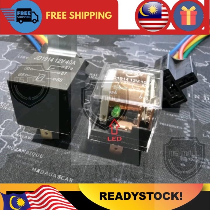 ! Ready Stock12V 100A 100AMP ( NOT 80AMP ) 5 PIN RELAY TRANSPARENT WITH ...
