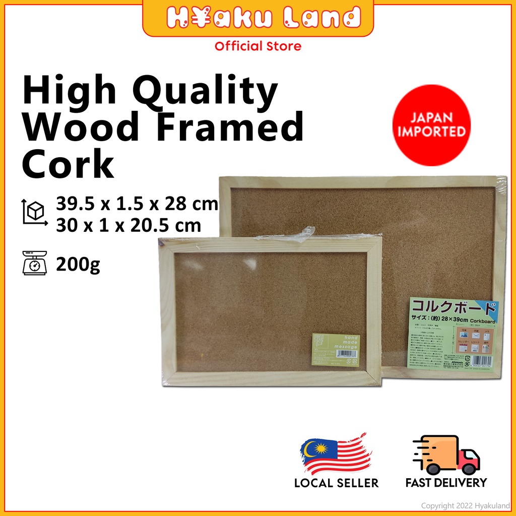 Hyakuland High Quality Wood Framed Cork Bulletin Board Memo Photo Wall ...