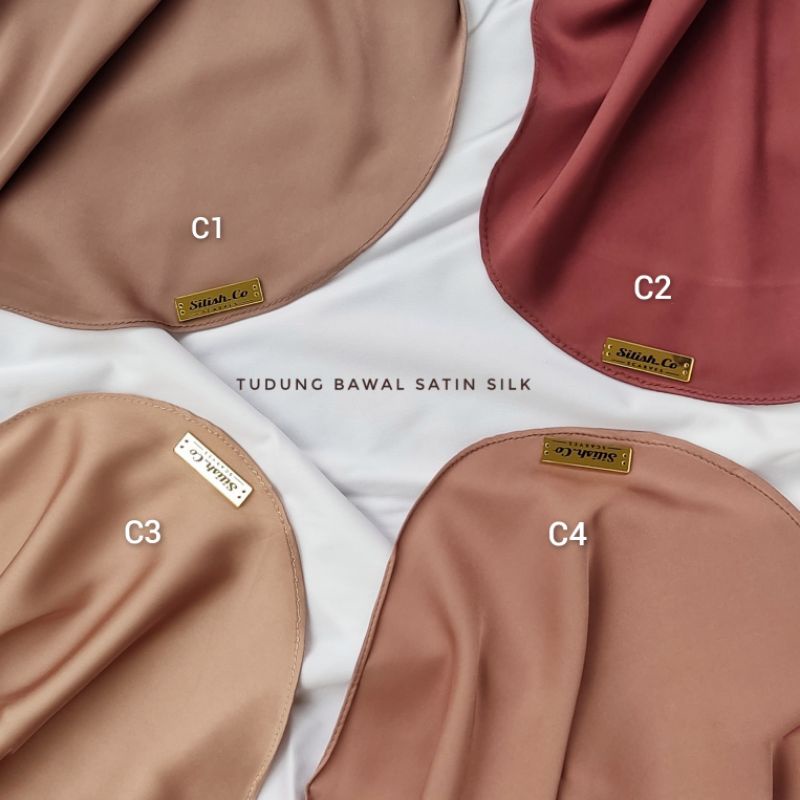HIGH QUALITY Tudung Bawal Curved/Halfmoon Satin Silk /Tudung Raya 2022/Awning senang bentuk ...