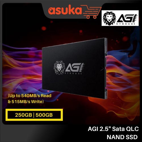 AGI 256GB/512GB/250GB/500GB/1TB/2TB 2.5" Sata 3D NAND SSD Sata TLC/QLC NAND SSD | Shopee Malaysia