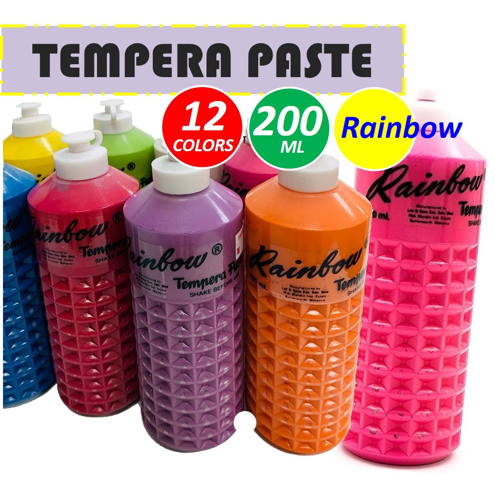 Nikki Rainbow Tempera Paste 200ml Watercolor Poster Color Paint ...