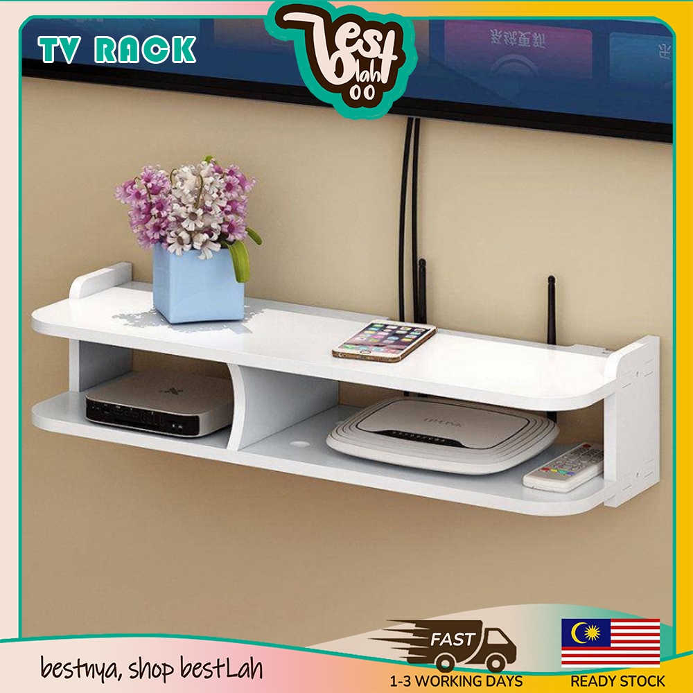 BESTLAHH Modem Router Wifi Wall Mounted Rack Shelves TV Player Floating ...