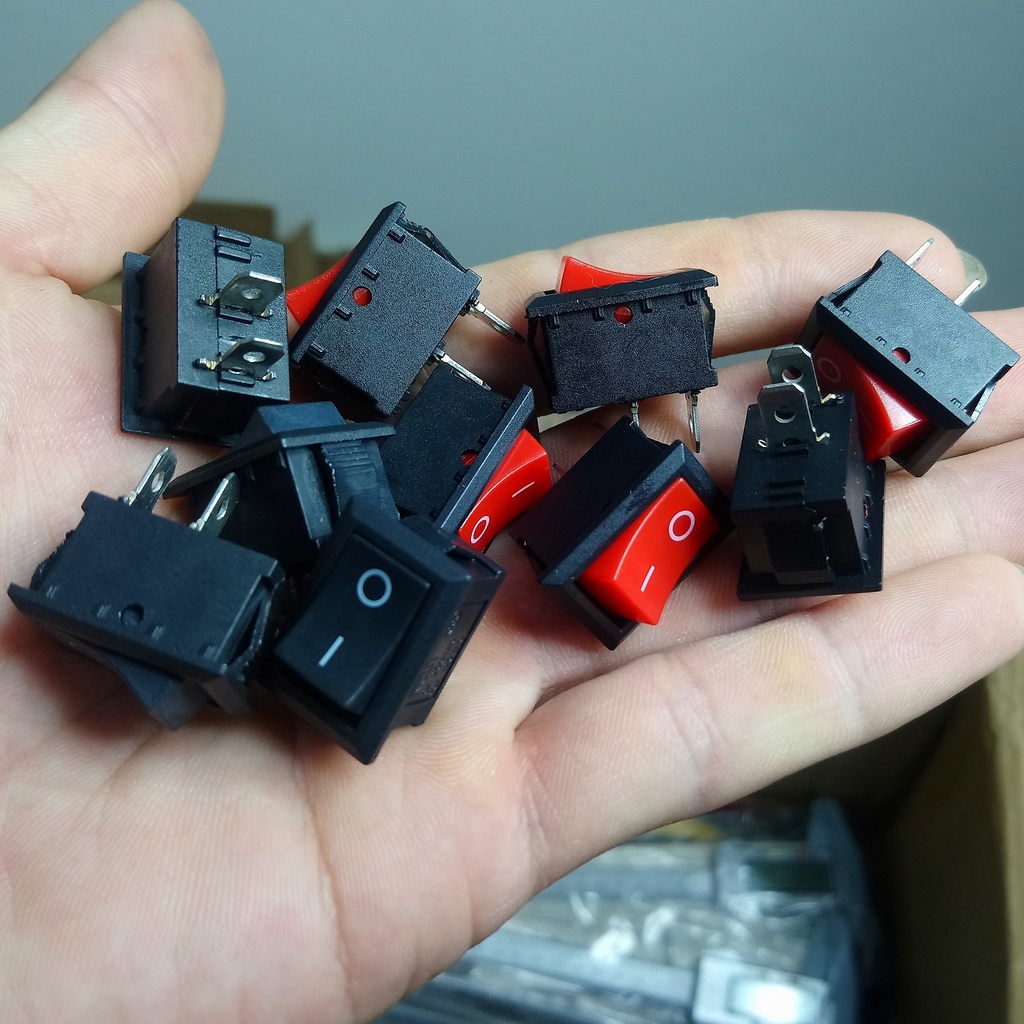 Rocking Switch 10A 250V 2 Pins, mini ON/OFF Switch red, black | Shopee ...