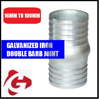 [Gi Fittings] DOUBLE HOSE BARB JOINT FITTING, MATERIAL GALVANIZED IRON ...