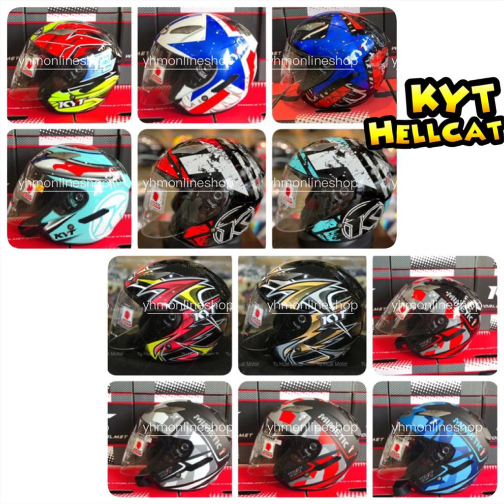 Helmet Original KYT Hellcat (12 Design) | Shopee Malaysia