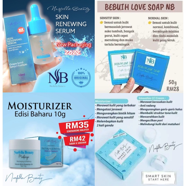NB SERUM & NURFELLA BEAUTY PRODUCTS (MOISTURIZER, SOAP, SERUM & SMART ...