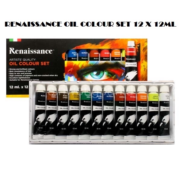 RENAISSANCE OIL COLOUR SET (12ml X 12 Colours) | Shopee Malaysia