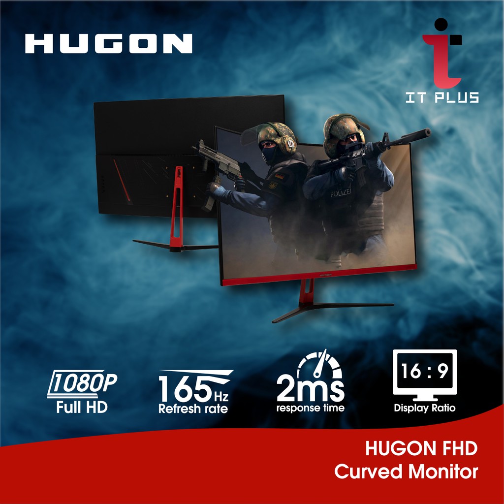HUGON 27” & 32” Curved 1800R 165Hz 1MS Full HD 1080P LED Gaming Monitor ...