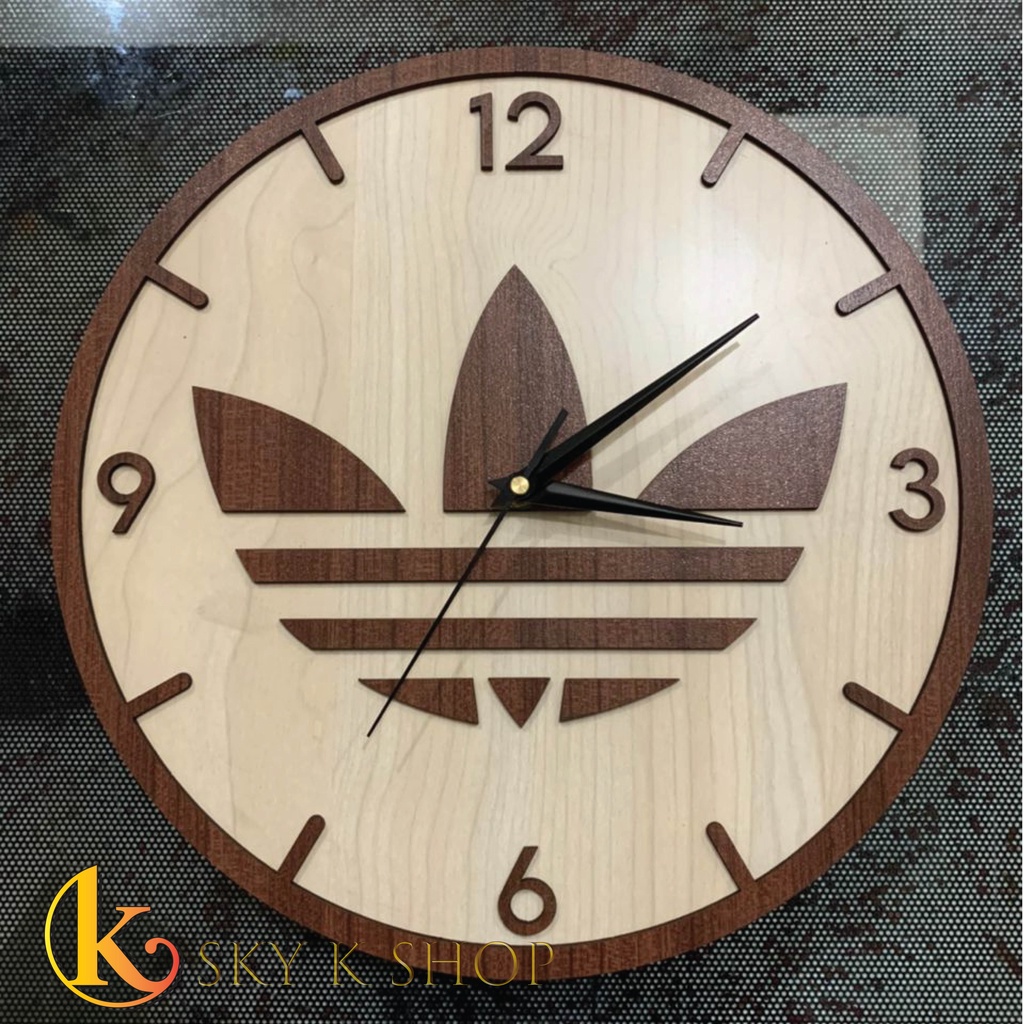 Wall Clock ADiDAS WOODEN / FANS ADiDAS Wall Clock /Jam Dinding ADiDAS ...