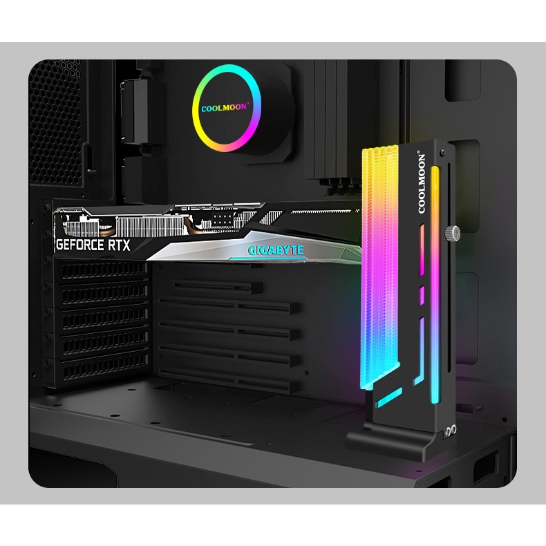 Coolmoon ARGB Graphic Card Stand Holder 5V 3Pin ARGB Sync GPU Vertical ...