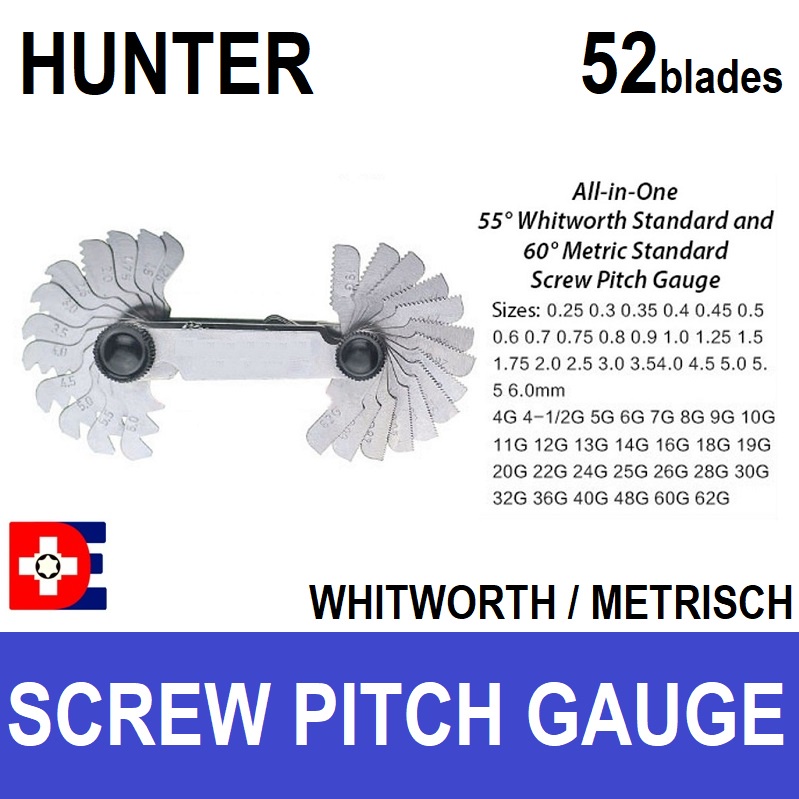 HUNTER 52 Blades screw pitch gauges thread pitch gauge Alat pengukur ...