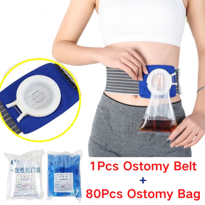 80Pcs Colostomy Bags with Ostomy Belt Durable and Elastic Urostomy Bag ...