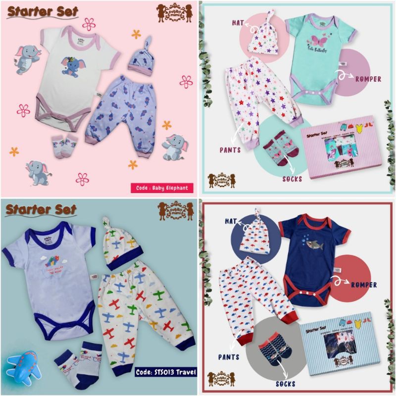 Petite Mimi Starter Set 4in1 (hat+bodysuit+pants+socks) - Baby Clothing Set | Shopee Malaysia