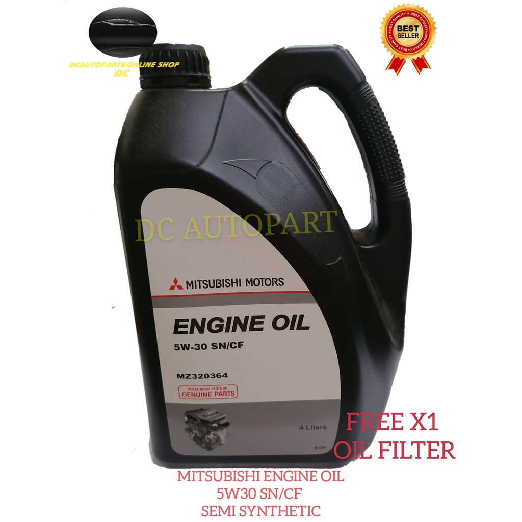 100% ORIGINAL OIL MITSUBISHI ENGINE OIL 5W30 SN/CF SEMI SYNTHETIC ...