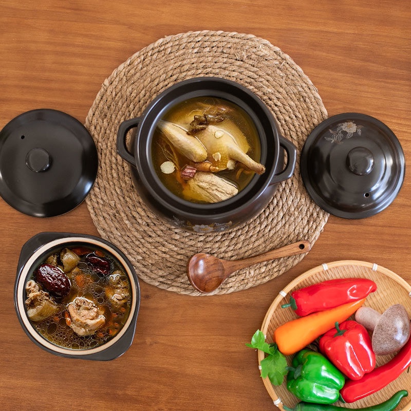 Pots Casserole Rebus Sup Periuk Gas Isi Rumah Tahan Suhu Panas Seramik ...