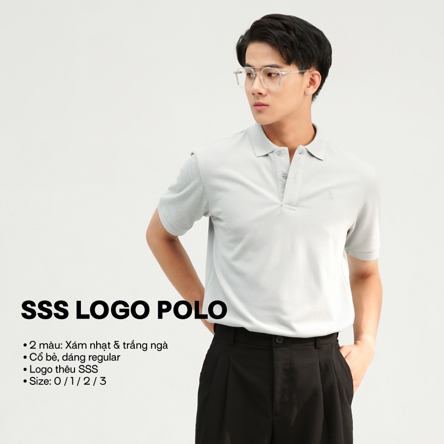 Ssstutter men's POLO shirt with basic POLO collar embroidered with SSS ...