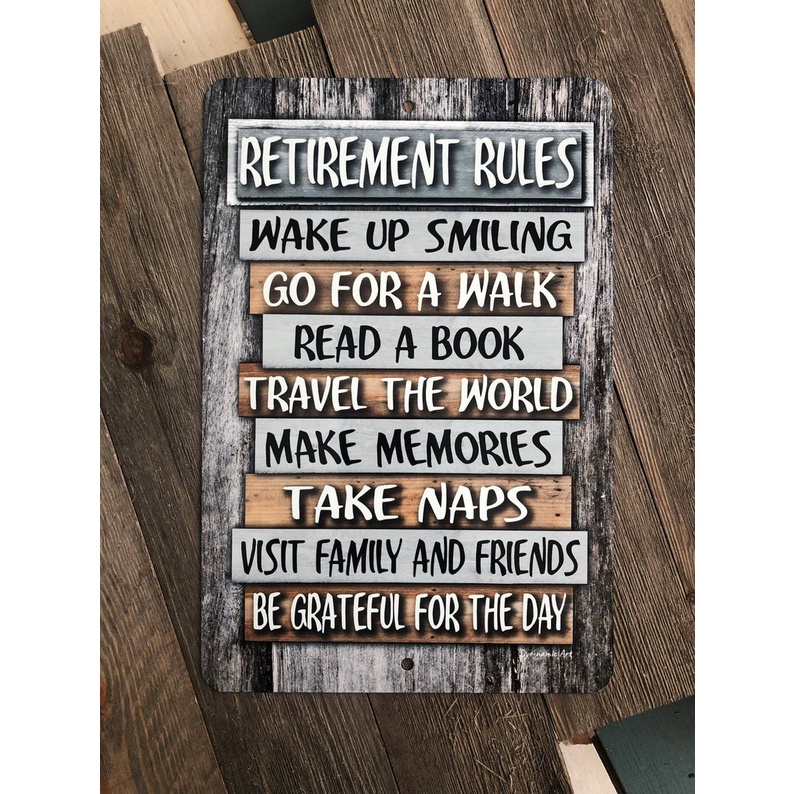 2021 Retirement Rules Metal Sign Home Decor Retirement Gift Hanging ...