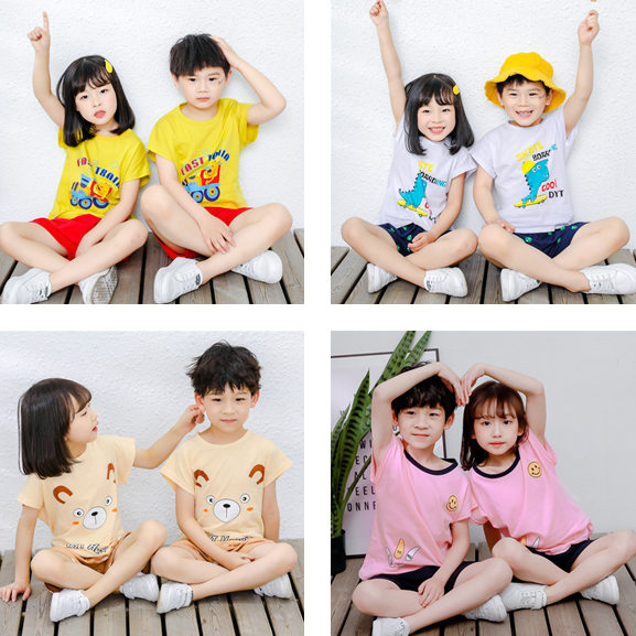 QW DUMBO 2-12 years 2pcs/set singlet top& pant T-shirt+short pants suit ...