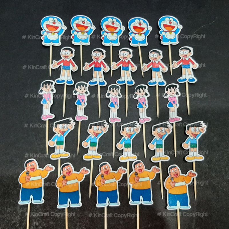 Cupcake Topper - Doraemon (25 pcs) | Shopee Malaysia