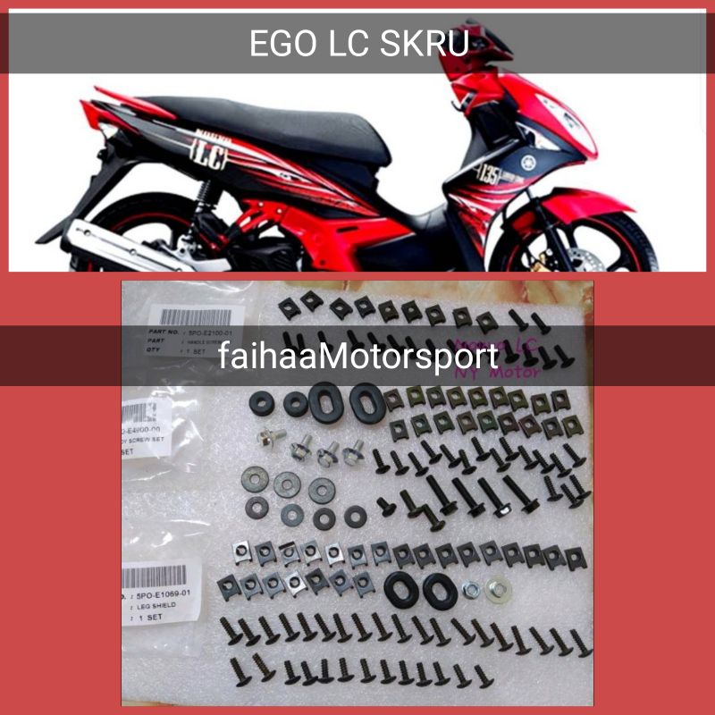 EGO Lc skru lengkap cover set Yamaha standard kepala badan kepak ng💯 ...