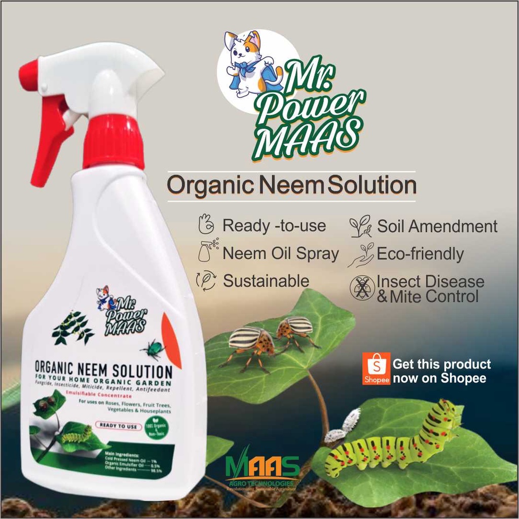 500ml ORGANIC NEEM SOLUTION (Spray) Organic Anti Fungicide, Insecticide ...