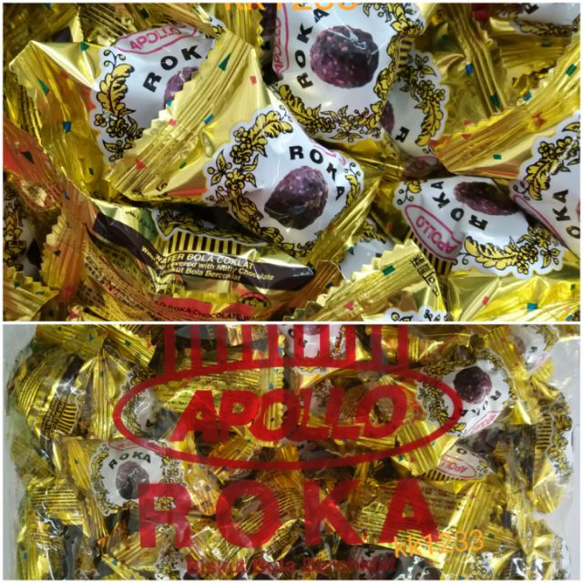 (Pack) Apollo Roka Coklat Wafer Bola Bersalut Kacang | Apollo Roka ...