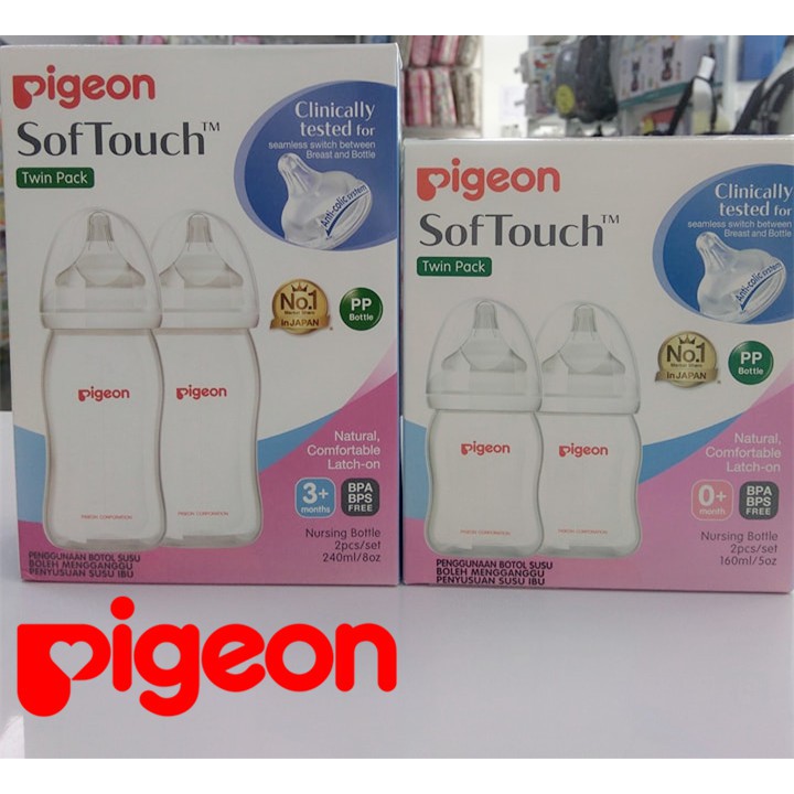 Pigeon Softouch Wide Neck PP Nurshing Bottle (Twin Pack) | Shopee Malaysia