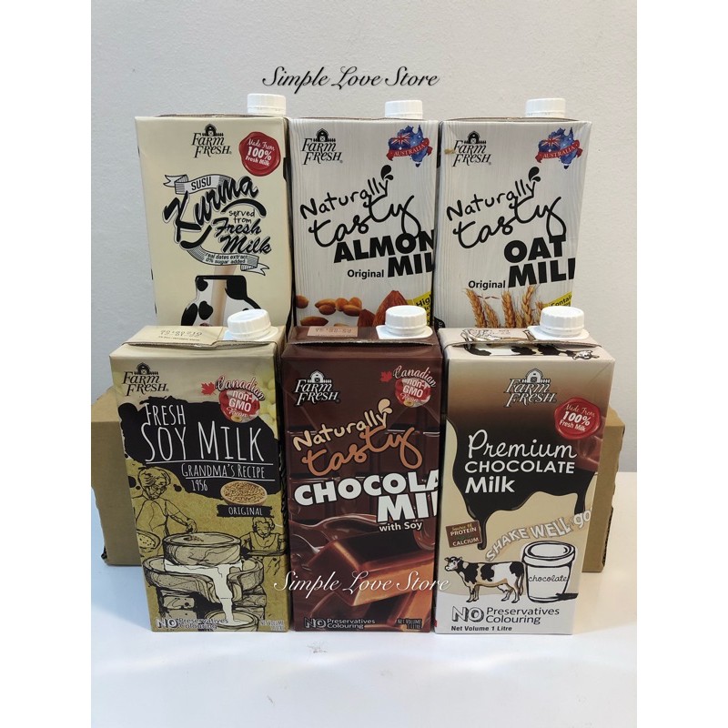 1L Farm Fresh Almond Milk / 1L Farm Fresh Oat Milk / 1L Chocolate with ...