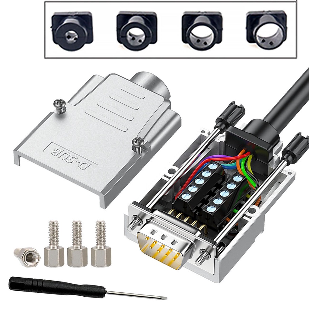 Industrial grade DB9 serial male and female RS232 / 485, 9-pin COM port ...