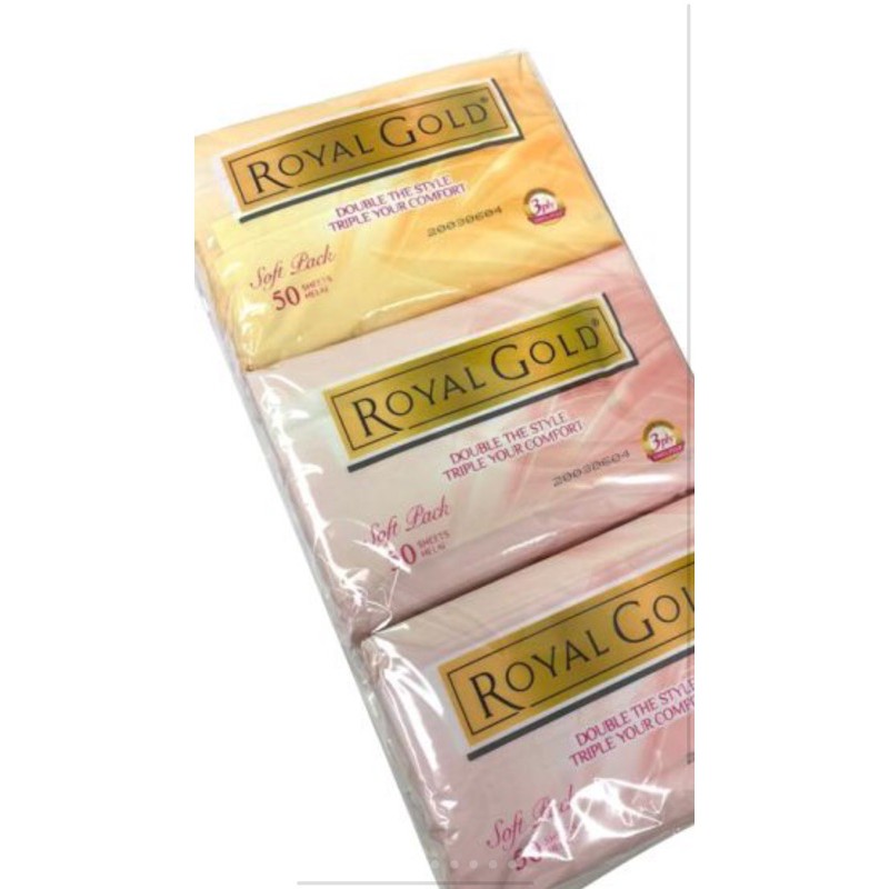 🔥Ready Stock 🔥Royal Gold Tissue Soft Pack 3ply / 1 pack = 50Sheets ...