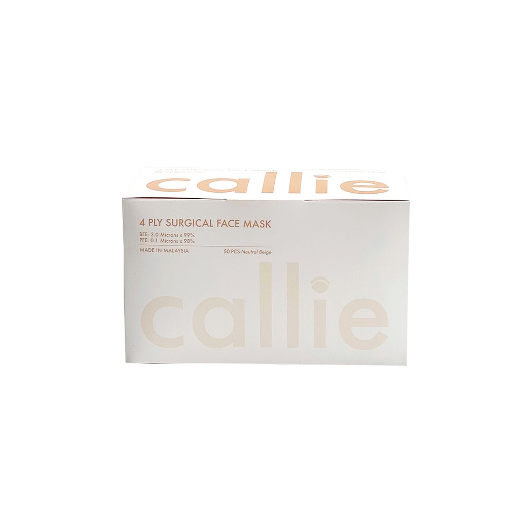 CALLIE 4PLY SURGICAL MASK B 50'S (BEIGE) | Shopee Malaysia