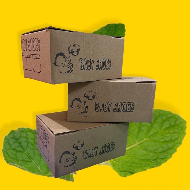 Brown baby shoe cardboard can be used as additional product packaging ...