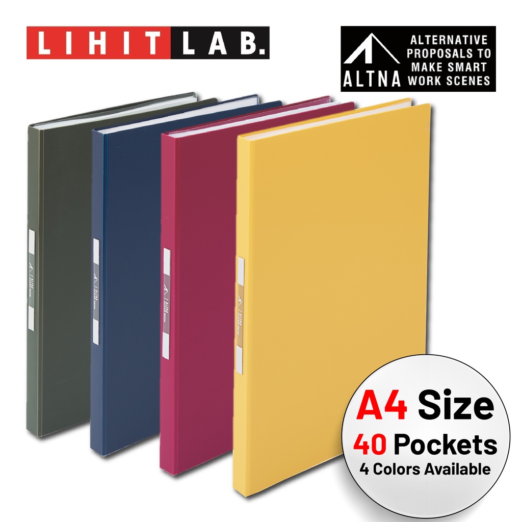 【LIHIT LAB.】Altna Clear Book File Folder 40 Pockets (A4 Size) N 7752 ...