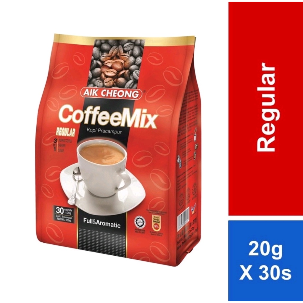 ORIGINAL Aik Cheong Coffee Mix_Regular / Brown / Coffee /Aik cheong- 30S x 20GM (EXP-2023 ...