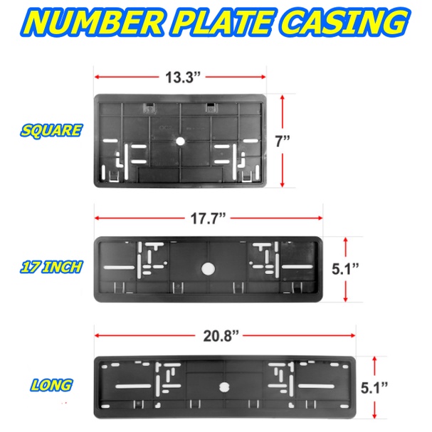 UNIVERSAL CAR NUMBER PLATE CASING / ACRYLIC BOARD - BLACK | Shopee Malaysia