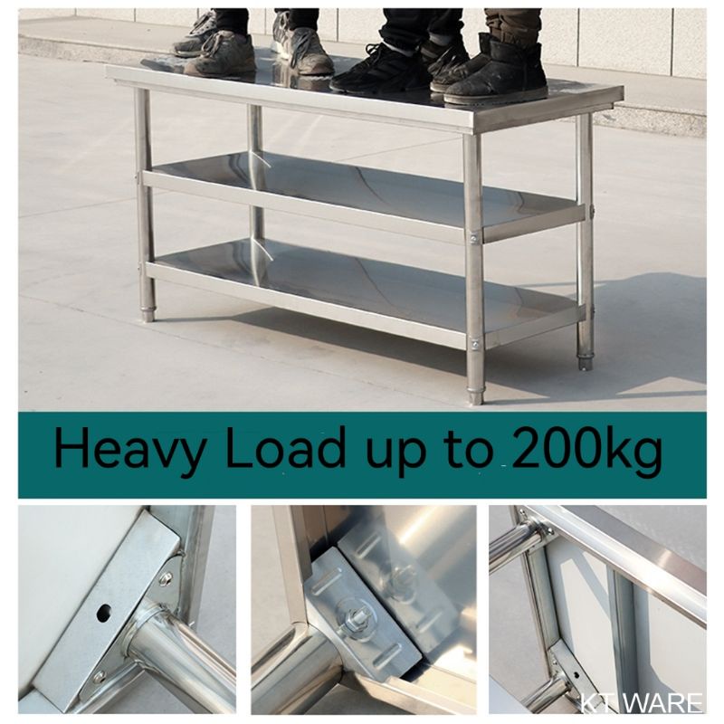 KT WARE 3 Tier Stainless Steel Kitchen Working Table Storage Rack Heavy ...