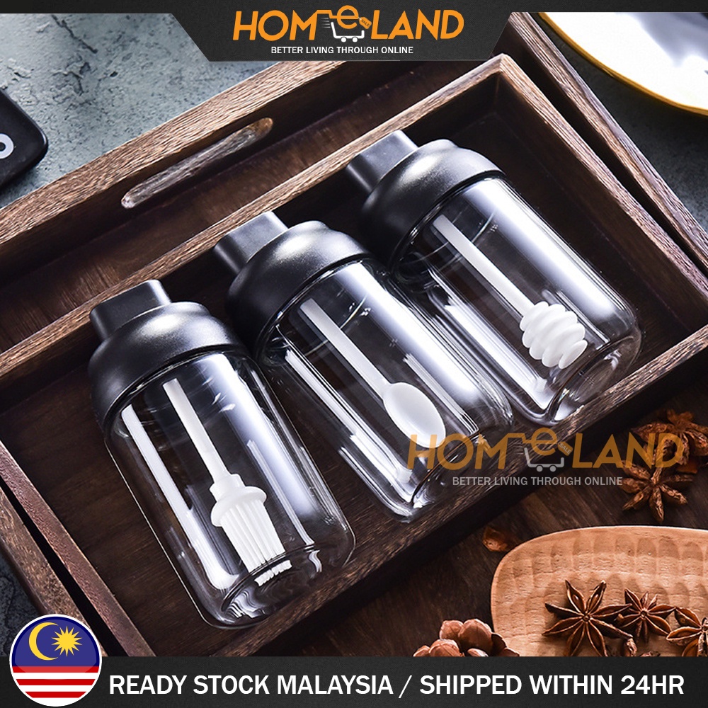 HOMELAND 250ml Seasoning Bottle Storage Glass Jar Sealed Condiment ...